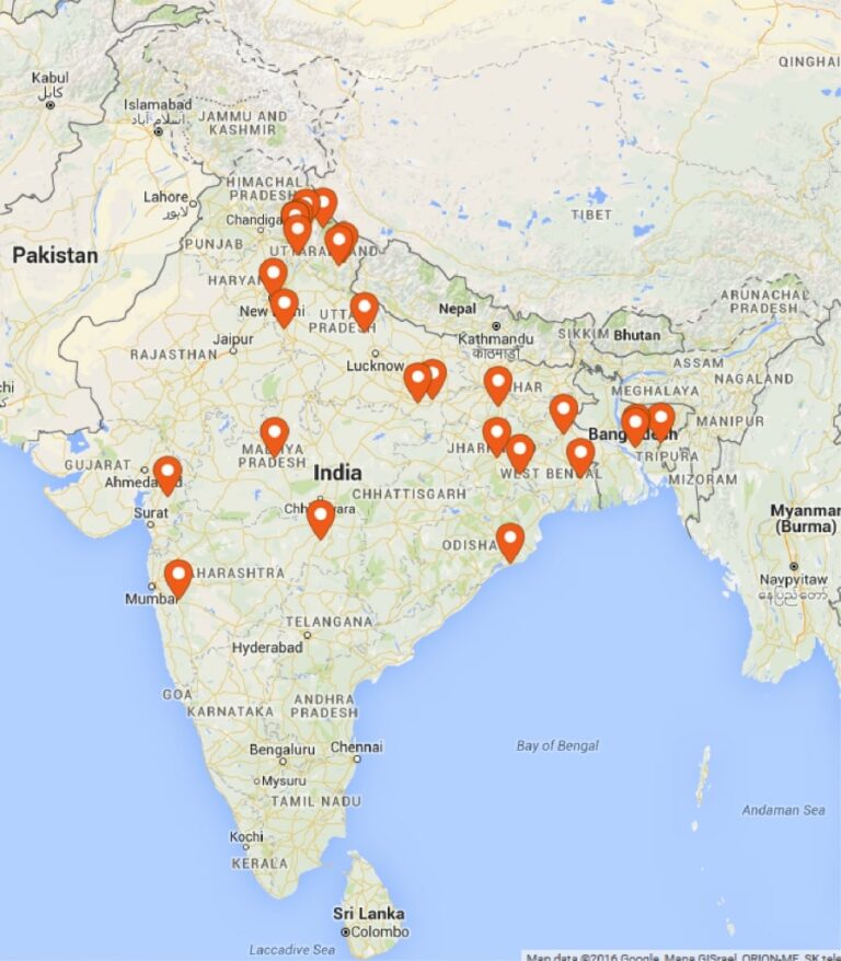 Maps – Ashrams of India